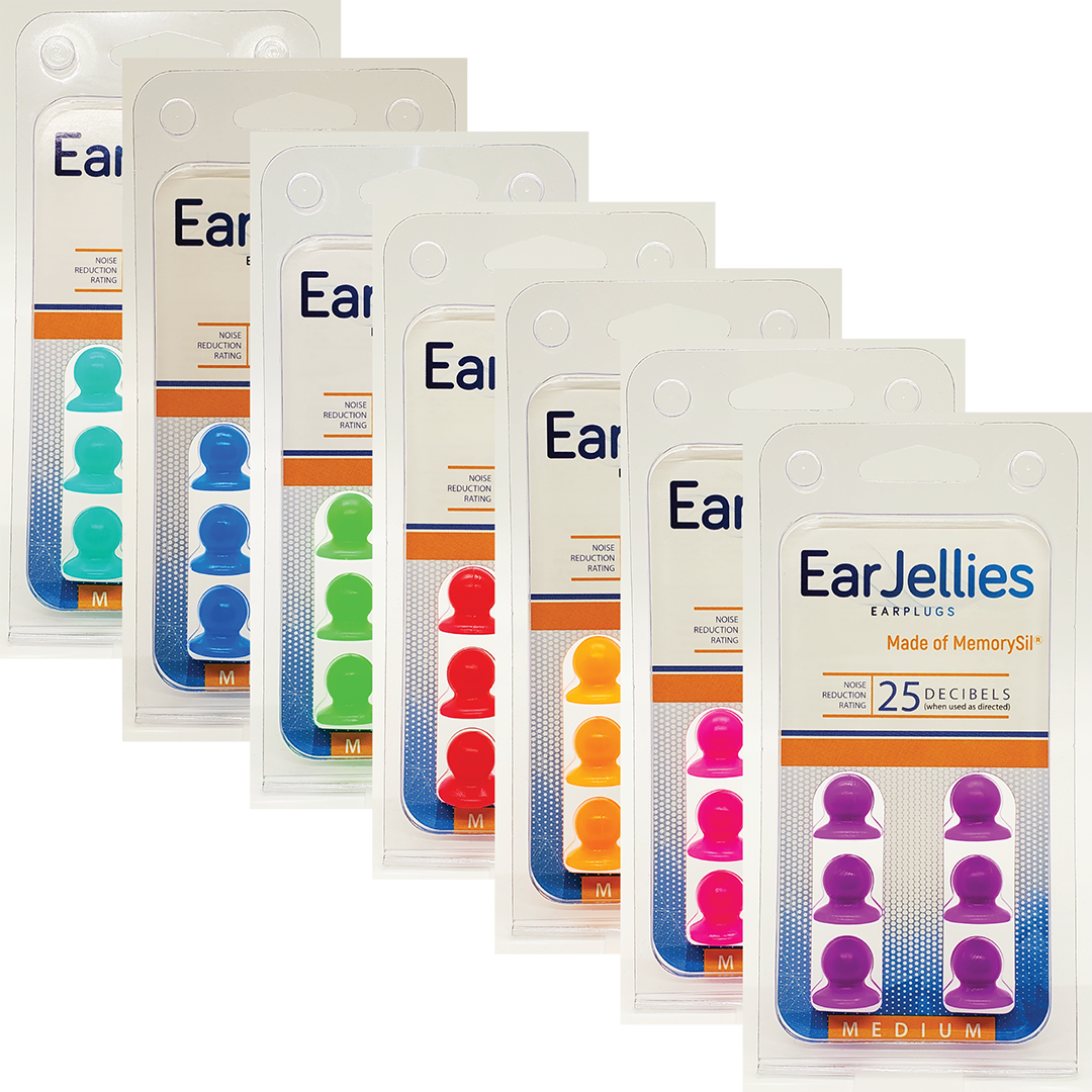 10 Packages of EarJellies Earplugs - Various Colors